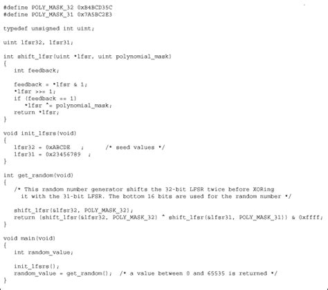 Pseudo Random Number Generation Using Linear Feedback Shift Registers Analog Devices