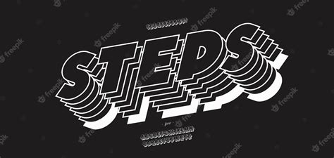 Premium Vector Vector Font 3d Line Style Modern Typography