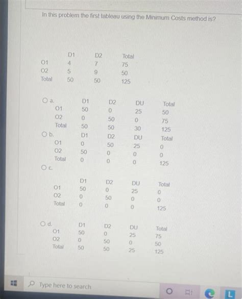Solved 1 In A Transportation Linear Programing Problem The