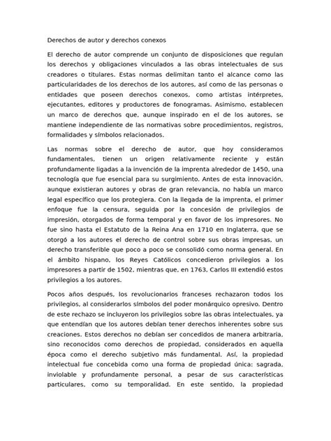 Derechos De Autor Pdf Autor Propiedad