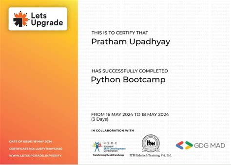 Pythondeveloper Bootcampgrad Careergrowth Pratham Upadhyay