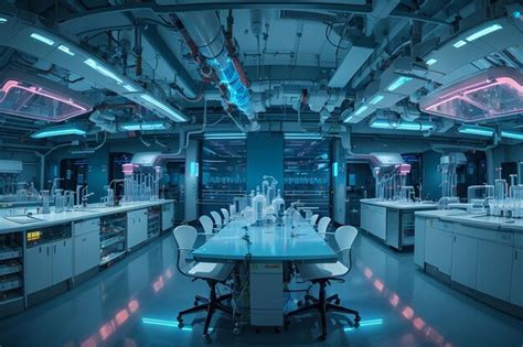 Premium Ai Image Photorealistic Futuristic Science Lab