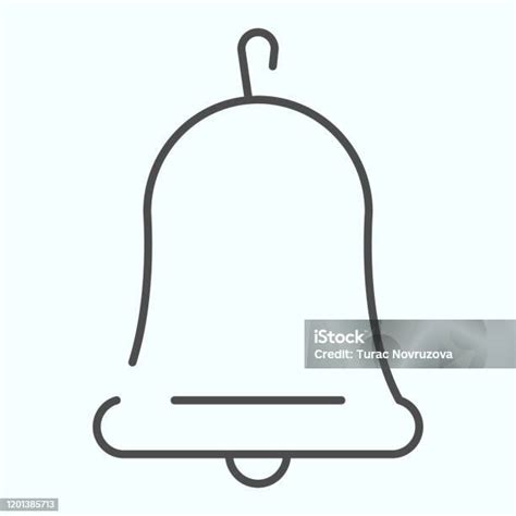 벨 가는 선 아이콘입니다 학교 핸드벨 벡터 그림 흰색에 격리 메시지 채팅 알림 개요 스타일 디자인 웹 및 응용 프로그램을 위해 설계 Eps 10 10에 대한 스톡 벡터 아트