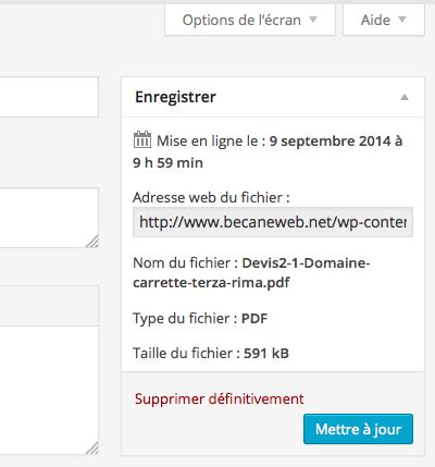 Lien hypertext WordPress créer supprimer lien hypertext