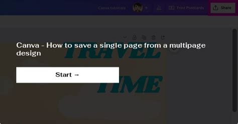 Canva How To Save A Single Page From A Multipage Design