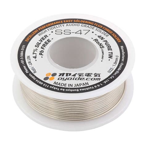 Oyaide Ss 47 Soldering Tin Silver 47 Copper 17 Flux 33 Ø1mm 50g