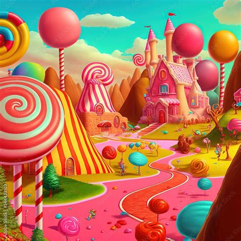 Candyland Background Delicious Sweet Beautiful Stock Illustration