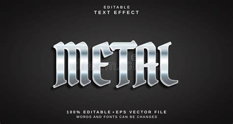 Editable Text Style Effect Metal Text Style Theme Stock Vector