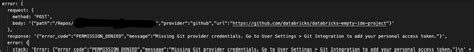 Bug Missing Git Provider Credentials Error · Issue 575