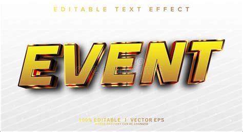 Event 3d Vector Text Effect With Modern Style Design Stock Illustration Illustration Of Wall