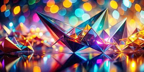 Modern Geometric Abstract Design Angular Shapes And Bokeh Effects For A