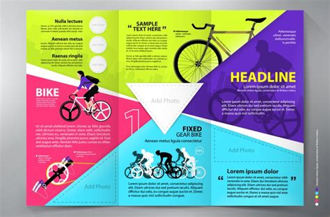 Template Leaflet Design With Color Lines Vector Image