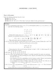 M217 Sp16 HW1 Sols HOMEWORK 1 SOLUTIONS Part A 20 Points Solve The Following Questions From