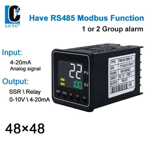 Hot 4 20mA Input SSR Relay 4 20mA Output 48x48mm 50 Segments Programmable Ramp Soak LCD