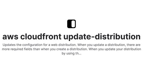 Aws Cloudfront Update Distribution Fig