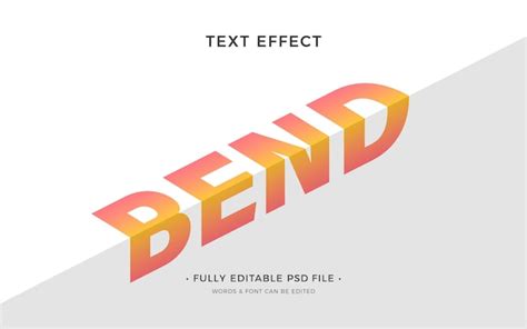 Premium Psd Bend Text Effect