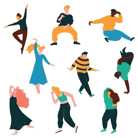 Premium Vector People Dancing Set Men And Women Dancer Performing