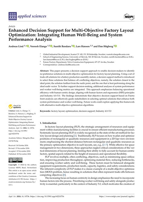 Pdf Enhanced Decision Support For Multi Objective Factory Layout Optimization Integrating