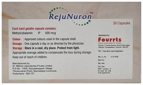 Rejunuron Capsule Buy Strip Of 300 Capsules At Best Price In India 1mg