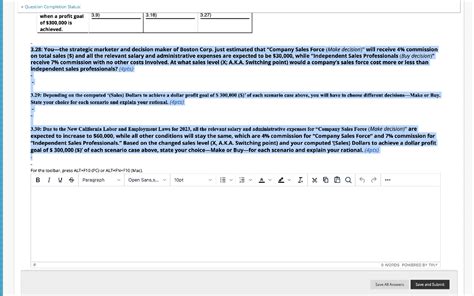 question completion status contribution analysis