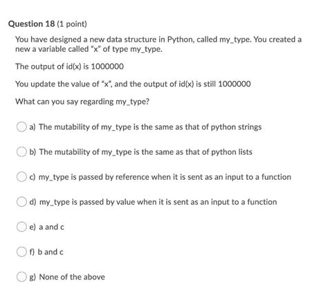 Solved Question 18 1 Point You Have Designed A New Data