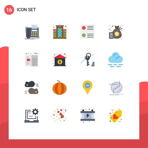 Stock Vector Icon Pack Of 16 Line Signs And Symbols For Coffee Book Care Money Finance Editable