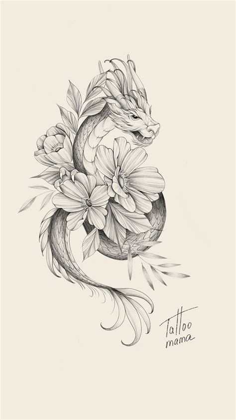 Дракон эскиз Tattoos Dragon Tattoo Tattoo Sketches