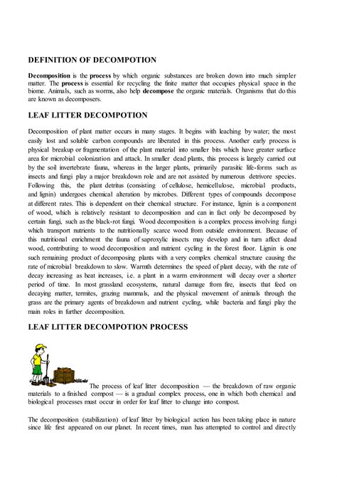 Leaf Litter Decomposition In Agroforestry System Docx