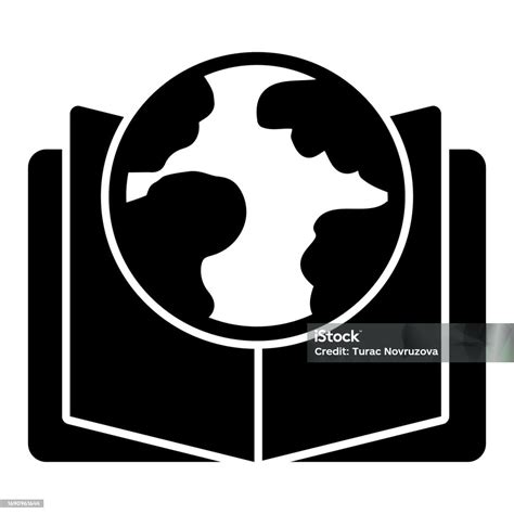 책을 펼치고 행성 지구의 단단한 아이콘 온라인 교육 개념 흰색 배경에 글로벌 교육 표지판 모바일 웹 디자인을 위한 문자 모양으로 된 책과 지구본 아이콘 벡터 그래픽 0명에