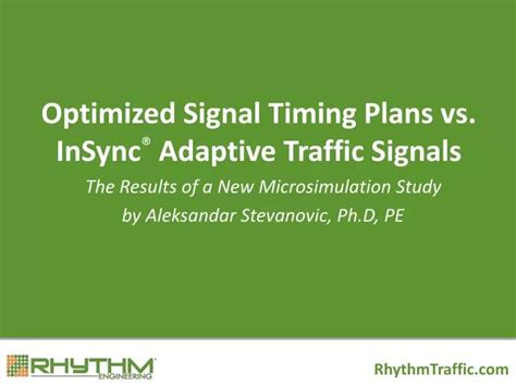 Ppt Optimized Signal Timing Plans Vs Insync ® Adaptive Traffic Signals Powerpoint