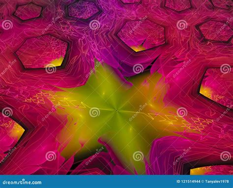 Fractal Abstract Futuristic Design Graphic Dynamic Digital Render Design Decorative Stock