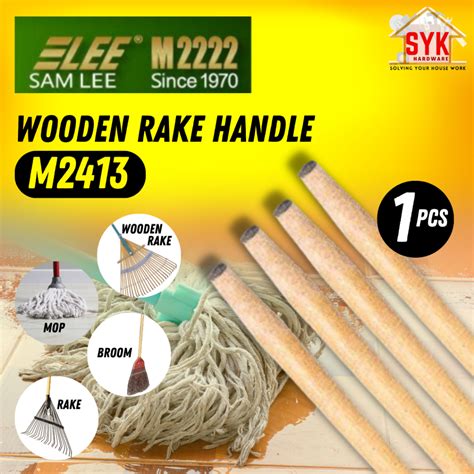 Syk Samlee M2413 4ft Rake Wood Handle Gardening Tools Metal Rake Broom