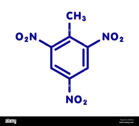 Trinitrotoluene Tnt High Explosive Molecule Blue Skeletal Formula On
