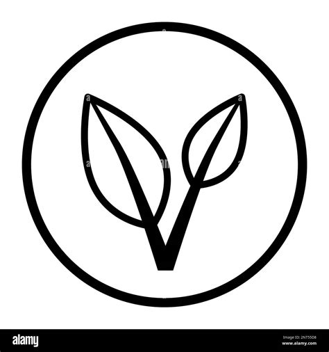 One Color Vector Icon Vegan And Vegetarian Food Label Stock Vector
