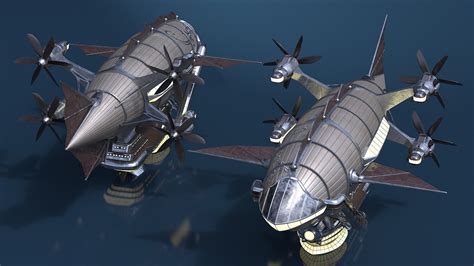 Steampunk Blimp Rigged 3d Turbosquid 2273242