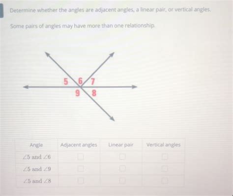 solved determine whether the angles are adjacent angles a linear pair
