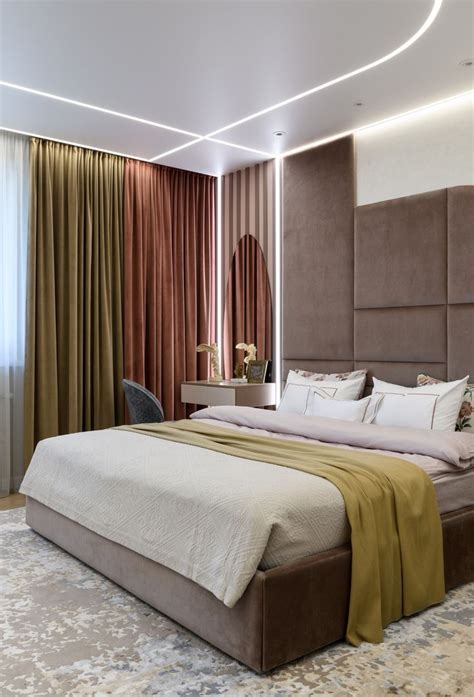 Дизайн спальни с мягкими панелями