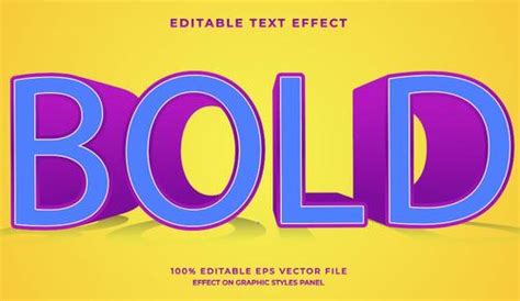 Bold Text Effect Vector Free Download
