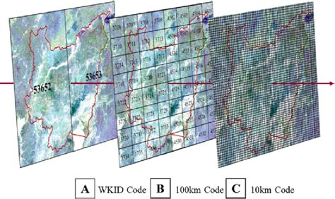 example illustrating discrete grids coding rules and storage methods