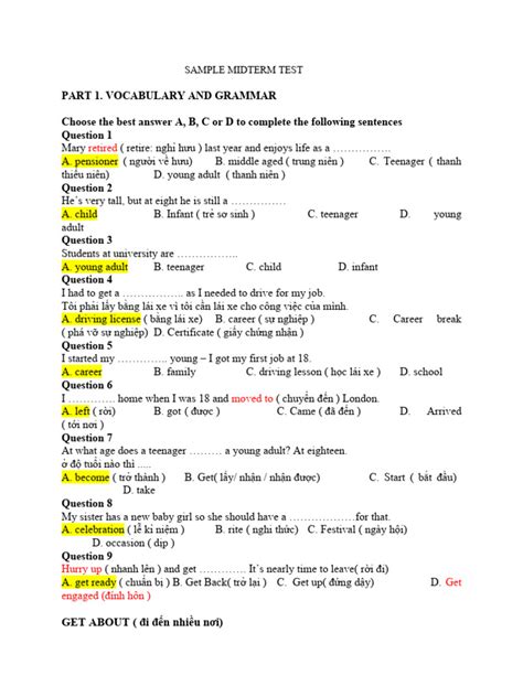 Sample Midterm Tests Pdf
