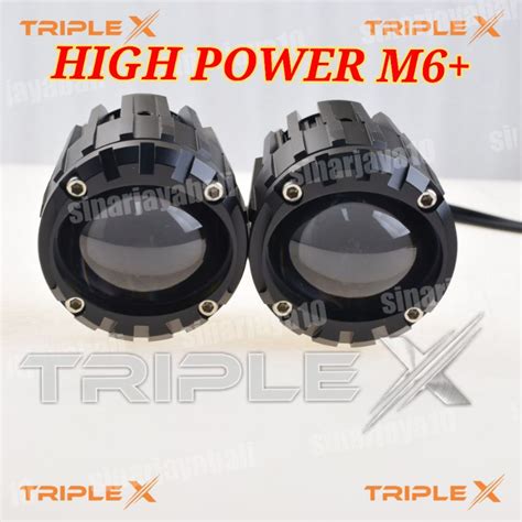 Jual Lampu Led Triple X M6 M6 High Power Mini Projie Motor Mobil Motorcycle Car Sorot Tembak