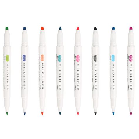 Double Ended Highlighter Set Broad And Fine Point Tips Assorted Ink Planner Colors 8 Pack