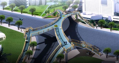 X型钢结构天桥 景观桥图 桥头堡论坛