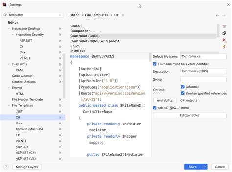 User Defined File Templates Storage Rider Support Jetbrains