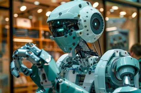 Advanced Humanoid Robot With Articulated Arms And Visual Sensors On