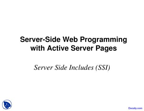 server side includes e commerce lecture slides docsity