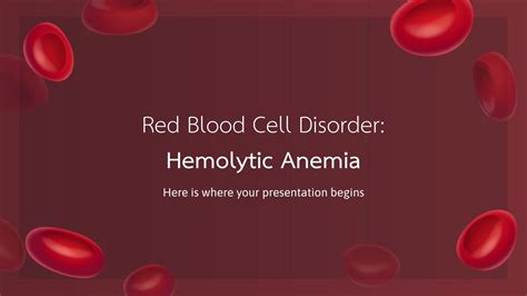 Red Blood Cell Disorder Hemolytic Anemia
