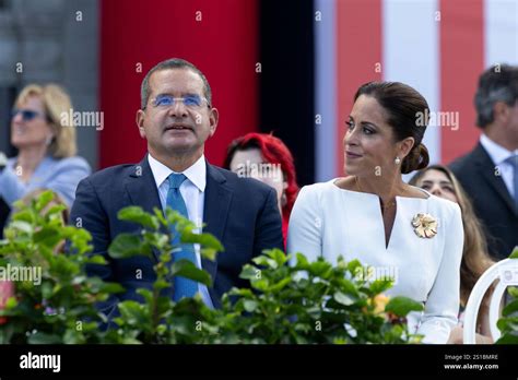 Outgoing Governor Pedro Pierluisi Sits With His Wife Fabiola Ansotegui