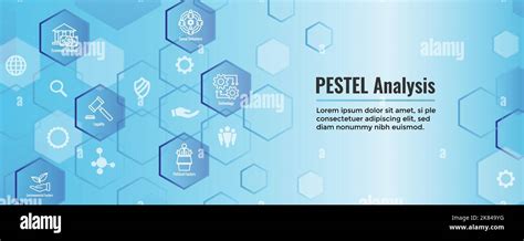 Company Analysis Using Pestel Methods Icon Set And Web Header Banner