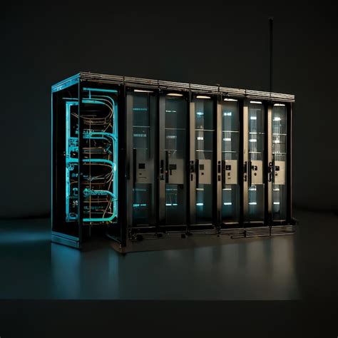 Premium AI Image There Is A Computer Server With A Blue Light On It Generative Ai